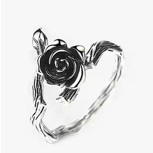 Rose Flower Design Sterling Silver Ring - Etsy