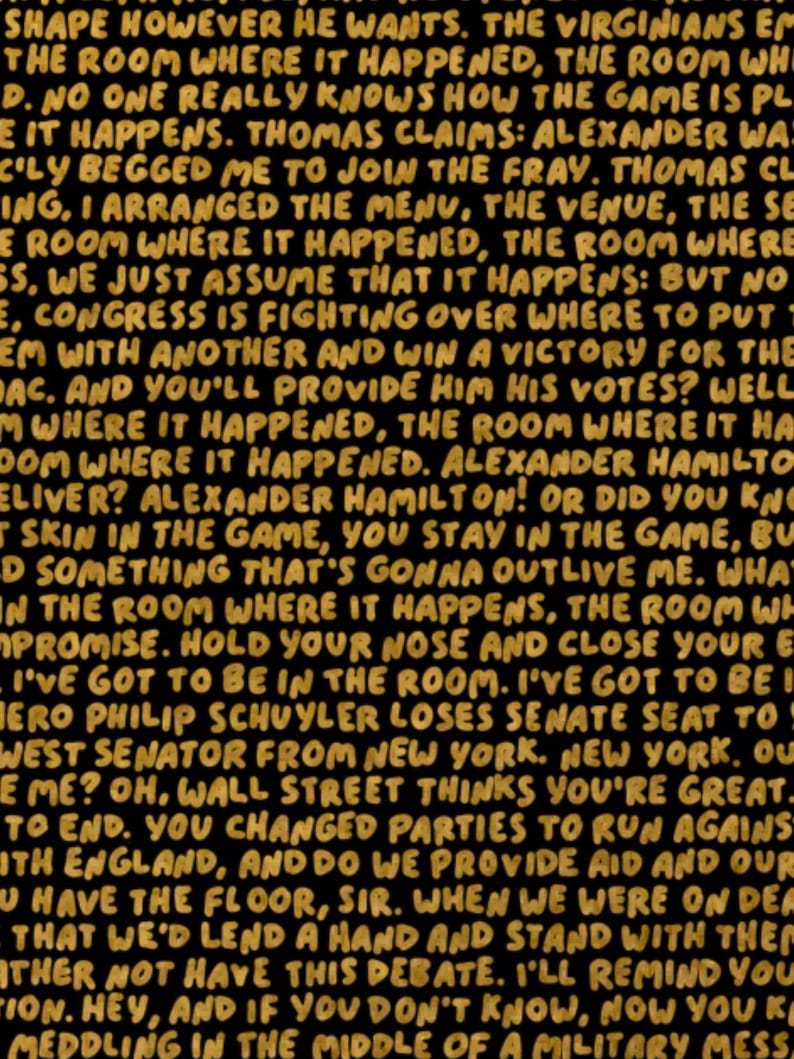 Hamilton Handwritten Script Poster - Etsy