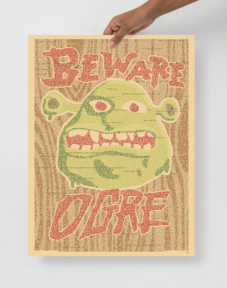 Shrek Handwritten Script Calligram - Etsy