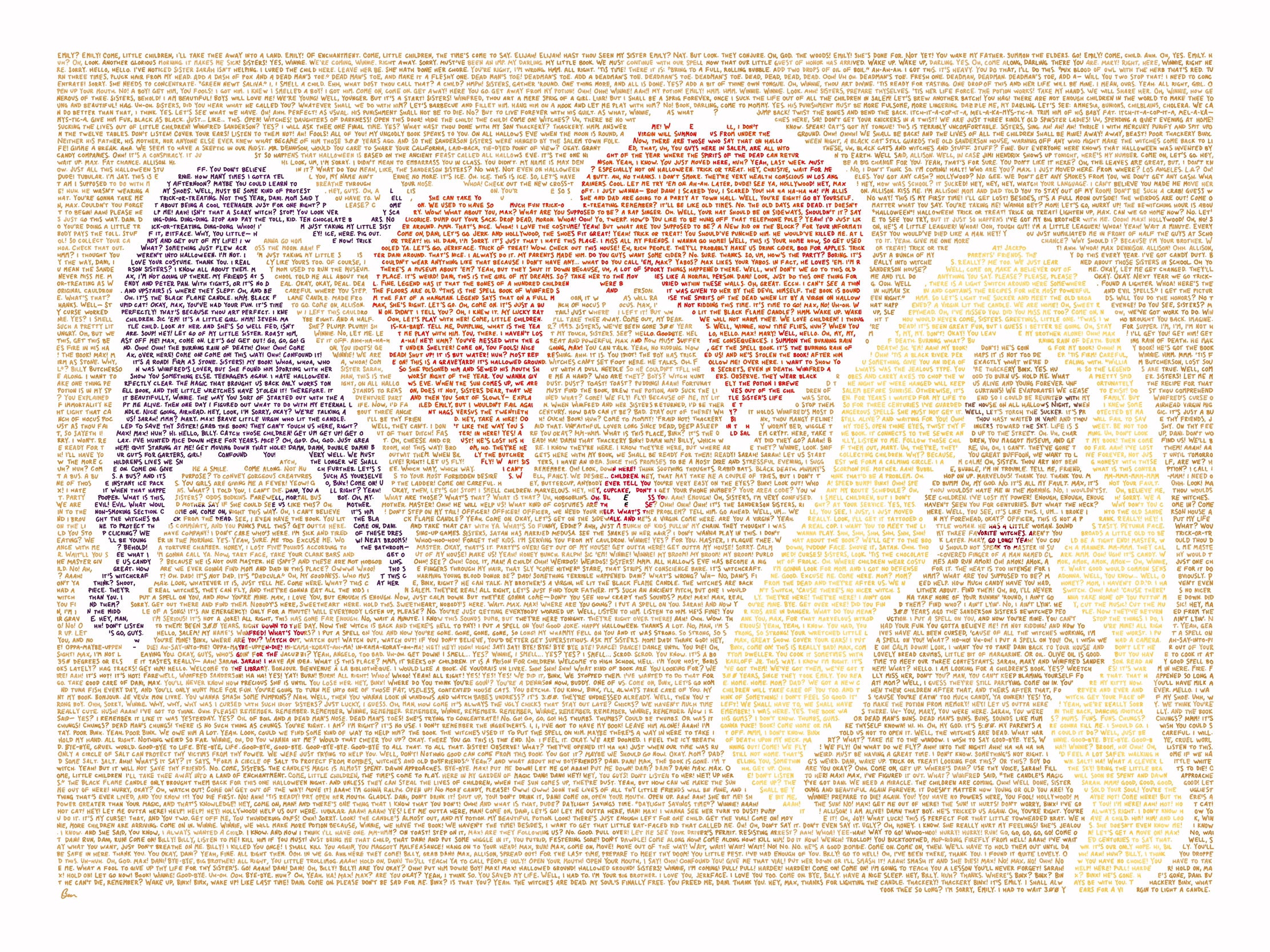 Hocus Pocus Handwritten Disney Movie Script Poster - Etsy