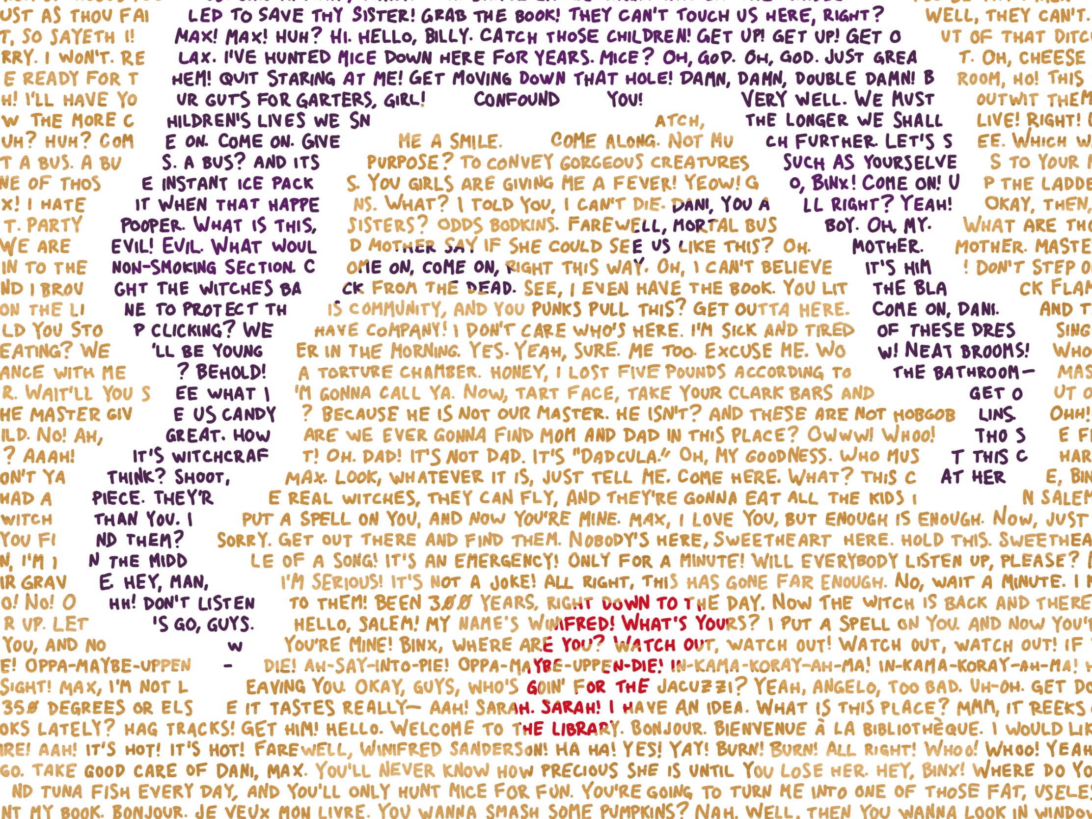 Hocus Pocus Handwritten Disney Movie Script Poster - Etsy