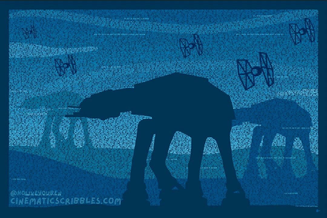 Empire Strikes Back - Handwritten Script Poster - Etsy