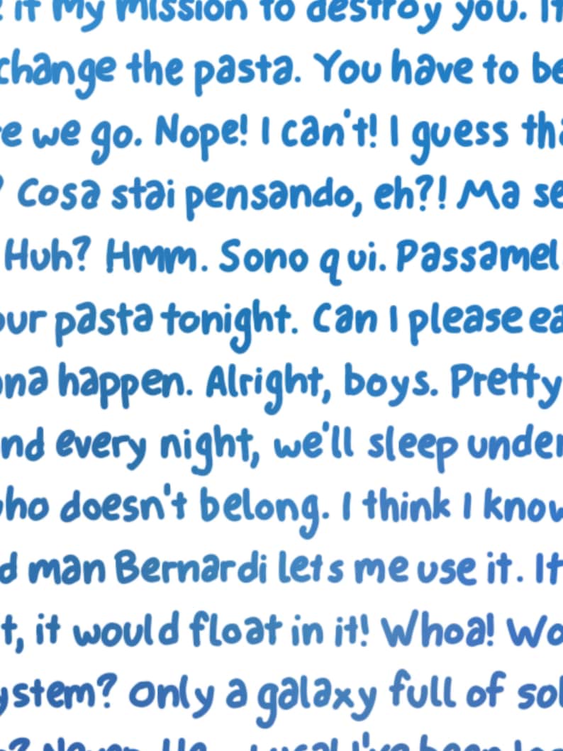 Pixars Luca Handwritten Script Poster english and Italian - Etsy