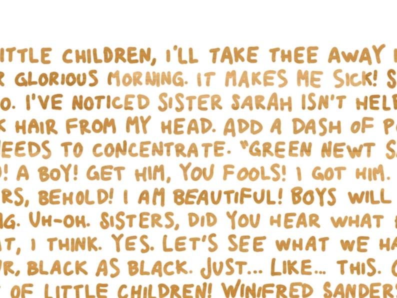 Hocus Pocus Handwritten Disney Movie Script Poster - Etsy