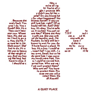 A Quiet Place - Handwritten Movie Script Poster - Etsy