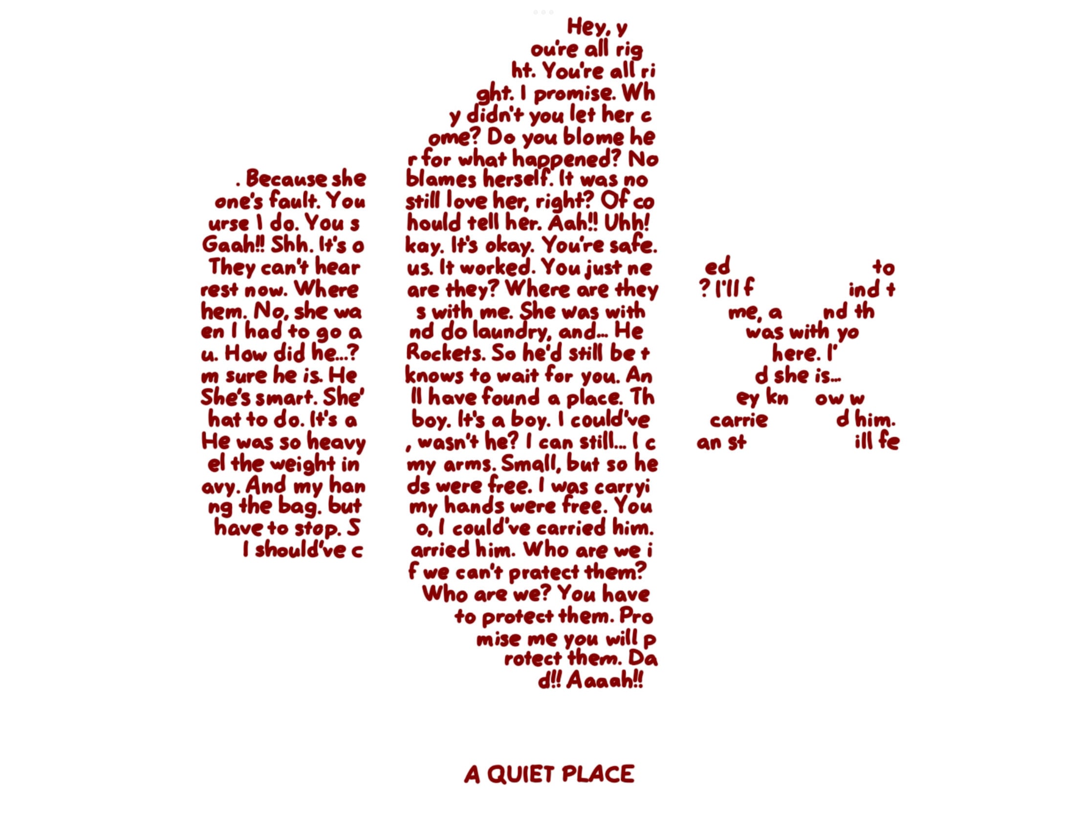 A Quiet Place Handwritten Movie Script Poster - Etsy Australia