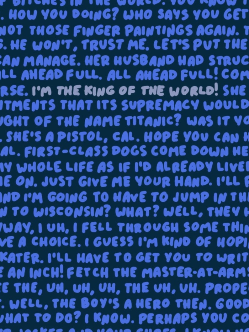 Titanic Handwritten Movie Script Poster - Etsy