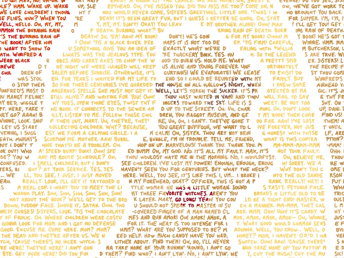 Hocus Pocus Handwritten Disney Movie Script Poster - Etsy