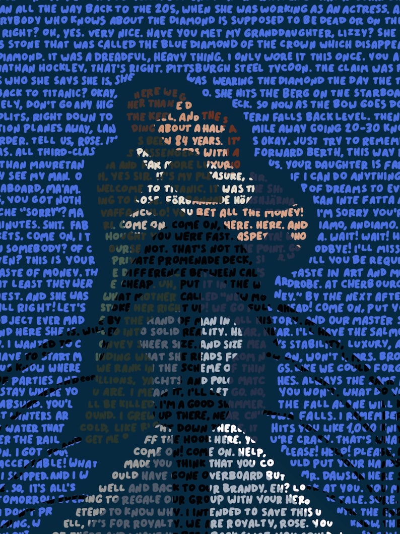 Titanic Handwritten Movie Script Poster - Etsy