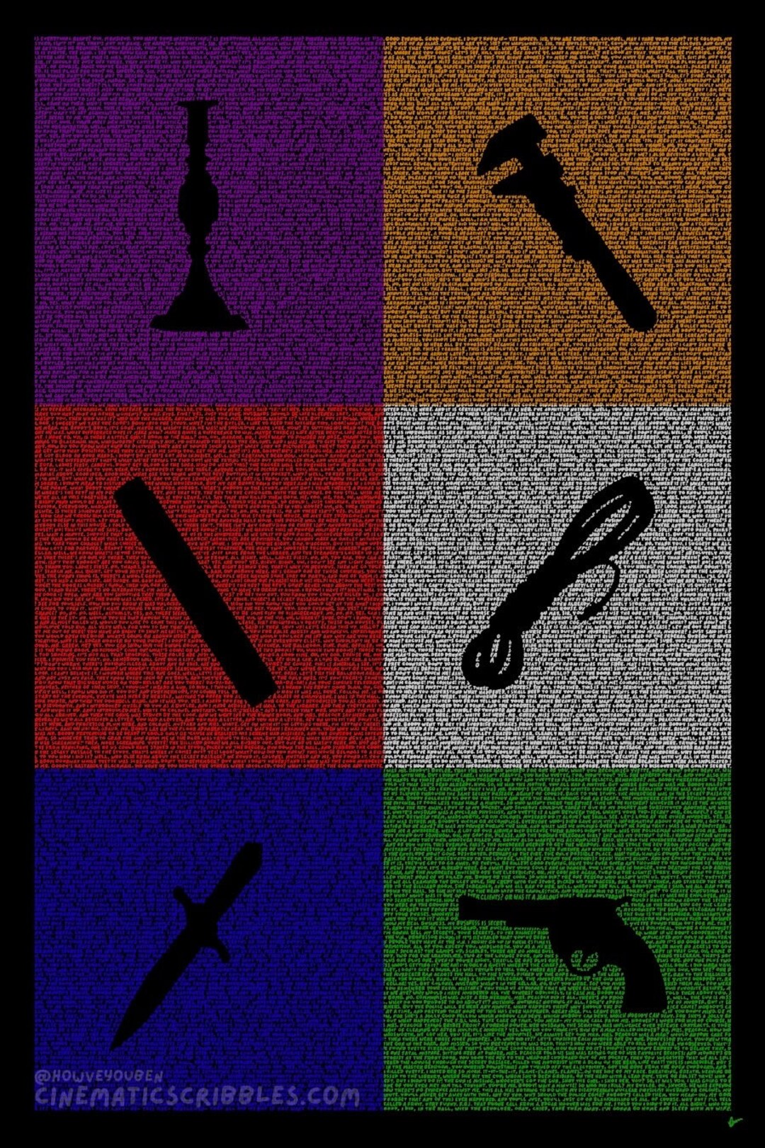 Clue (1985) - Handwritten Script Poster - Etsy