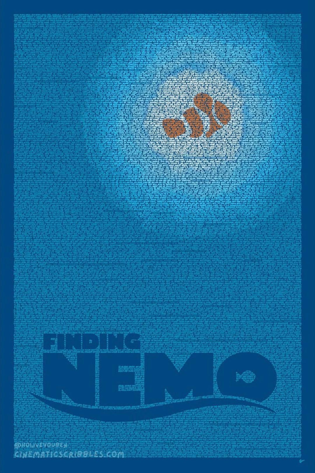 Finding Nemo - Handwritten Script Poster - Etsy
