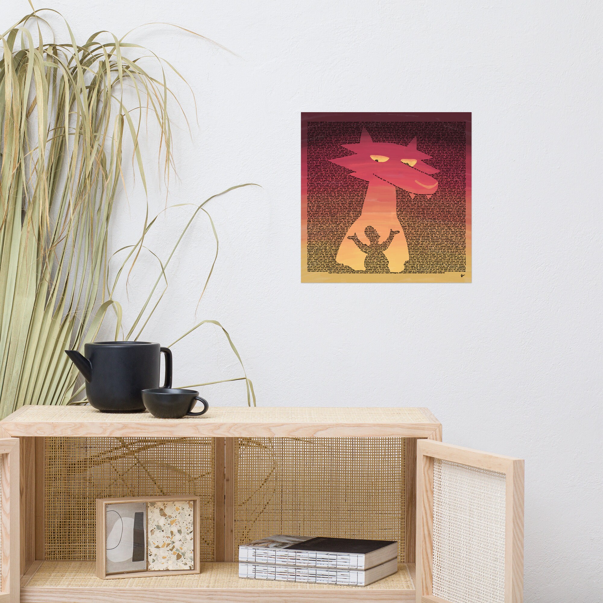 Space Coyote the Simpsons Handwritten Script Poster - Etsy