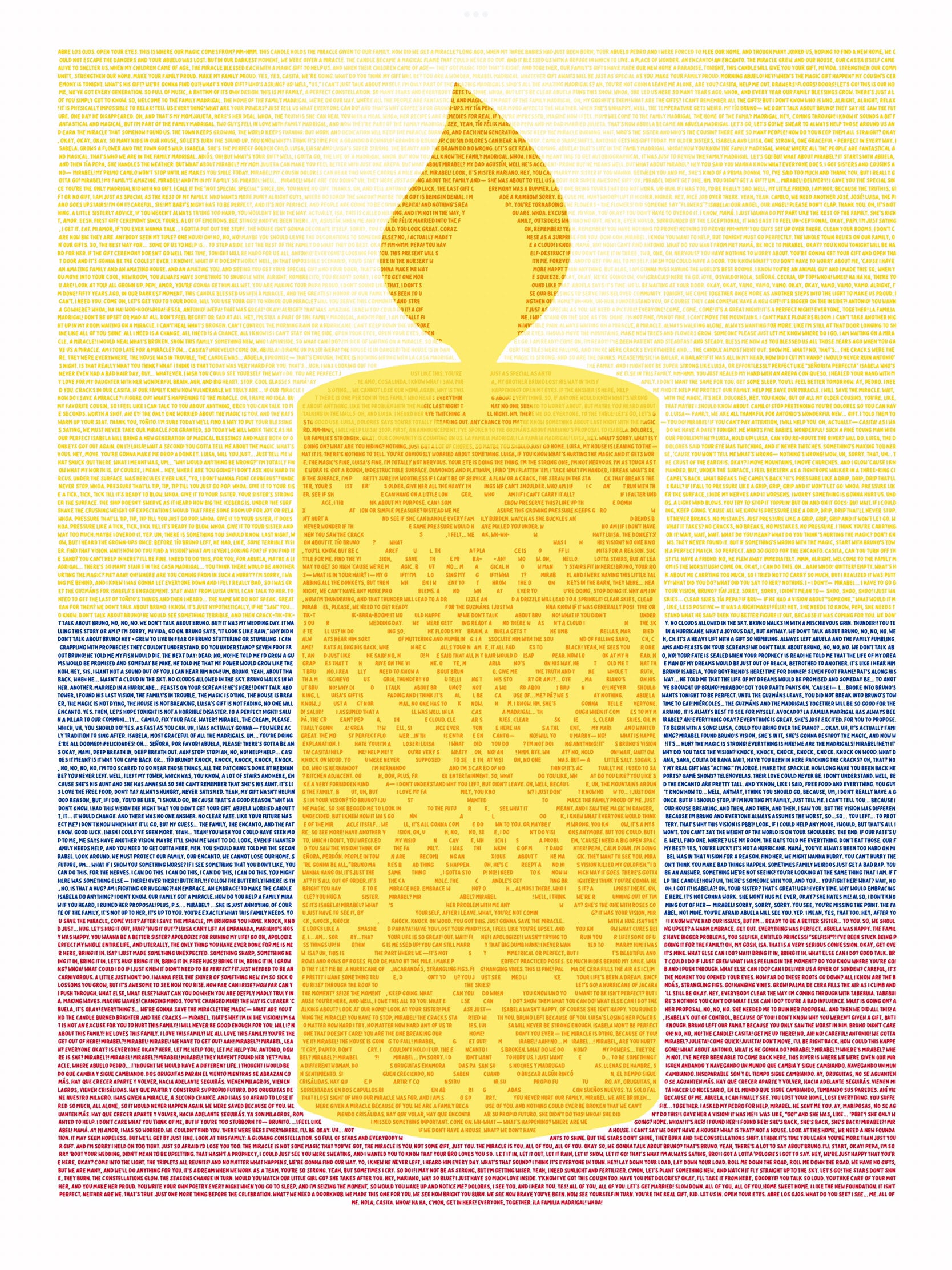Encanto Handwritten Movie Script Calligram Poster - Etsy