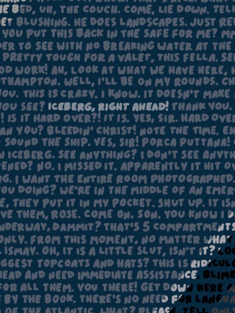 Titanic Handwritten Movie Script Poster - Etsy