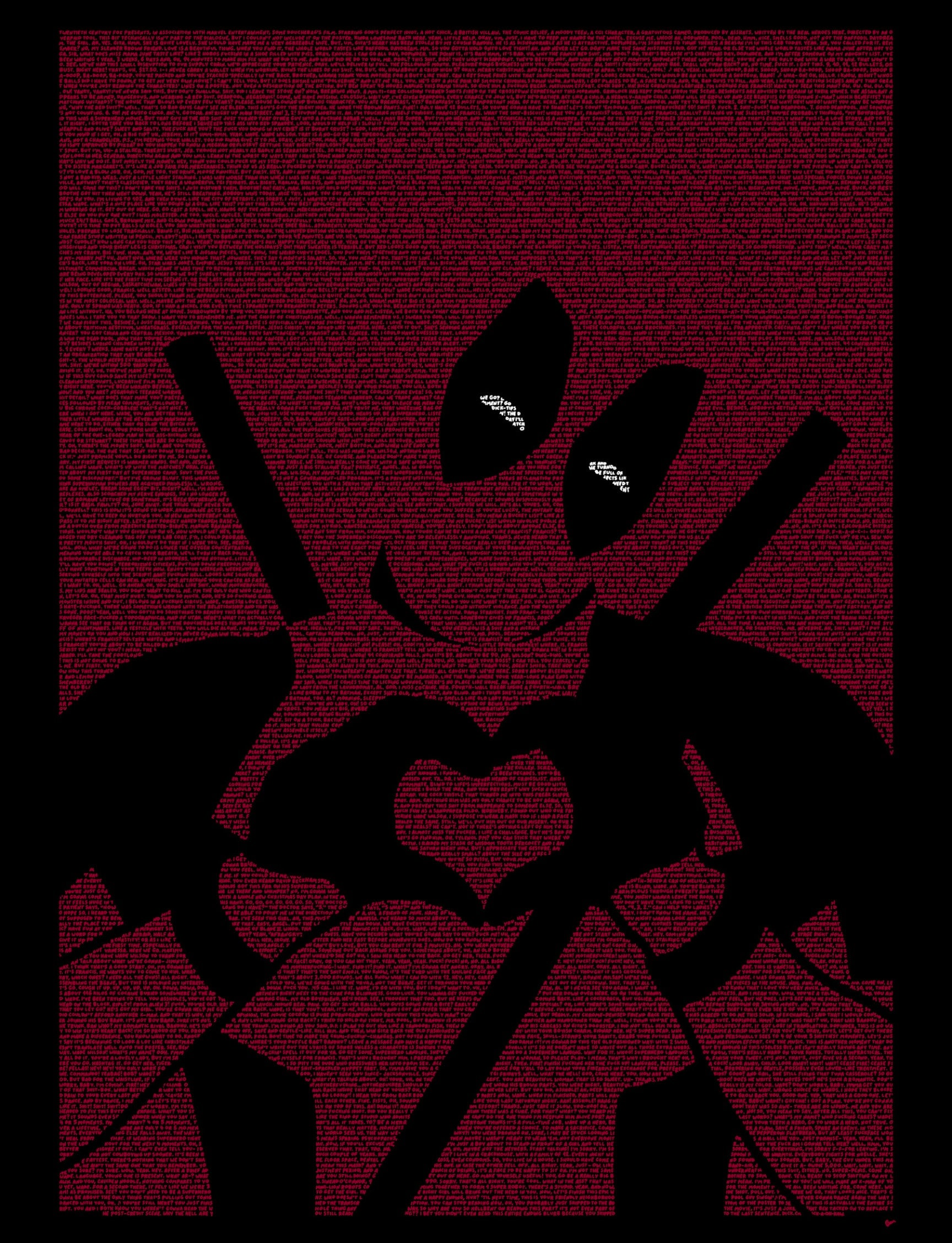Deadpool 2016 Handwritten Script Poster - Etsy