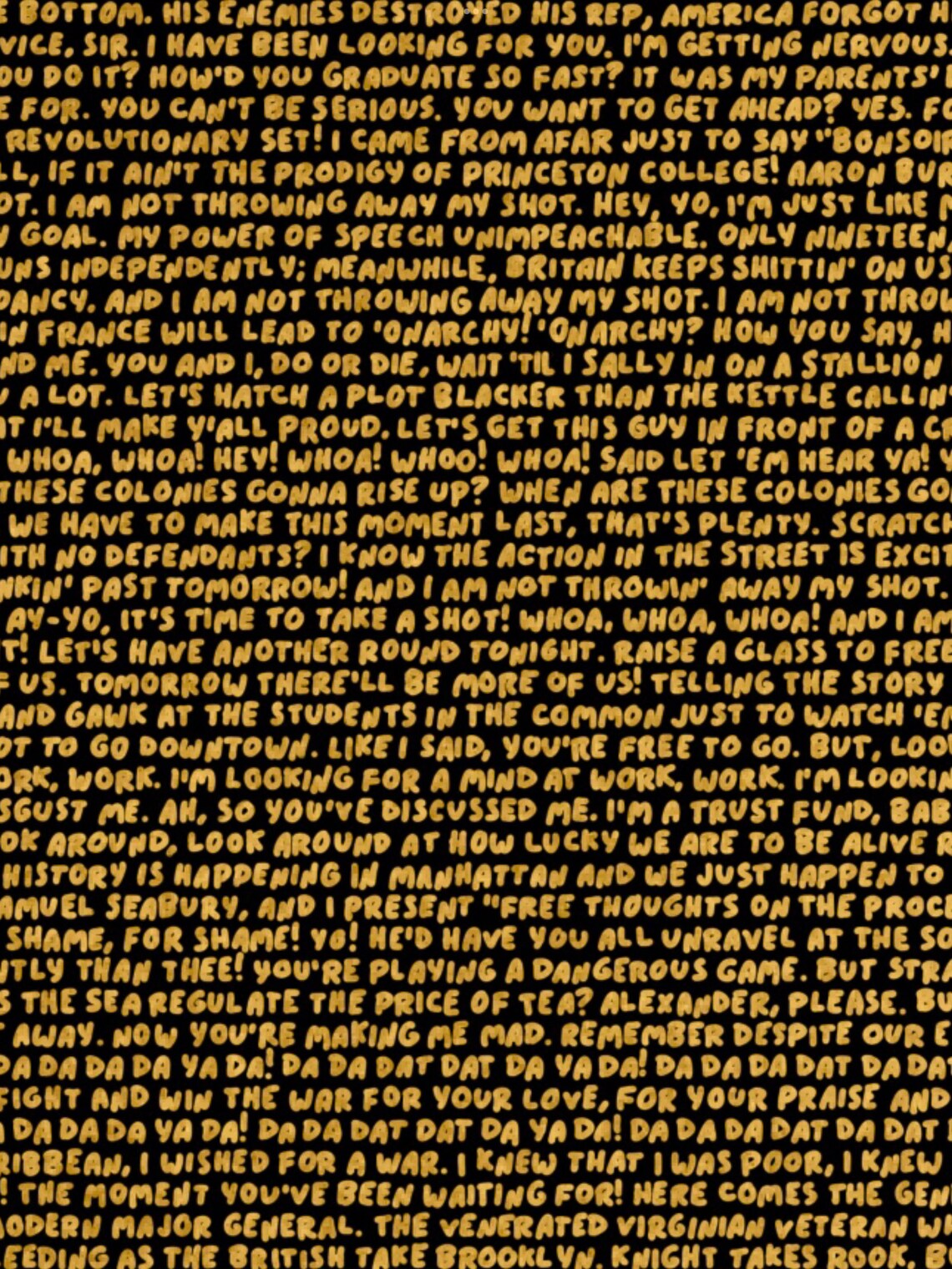 Hamilton Handwritten Script Poster - Etsy