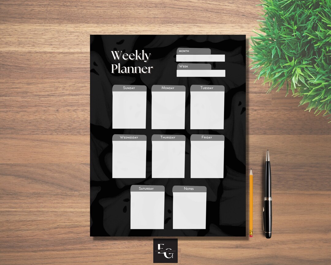Halloween-themed Weekly Planner Ghost Weekly Planner - Etsy