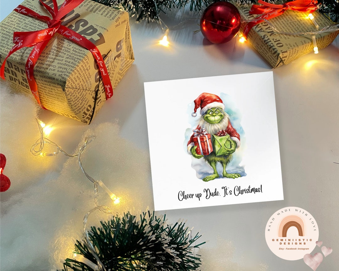 Grinch Inspired Christmas Card, Bring a Smile to Their Face, Festive ...