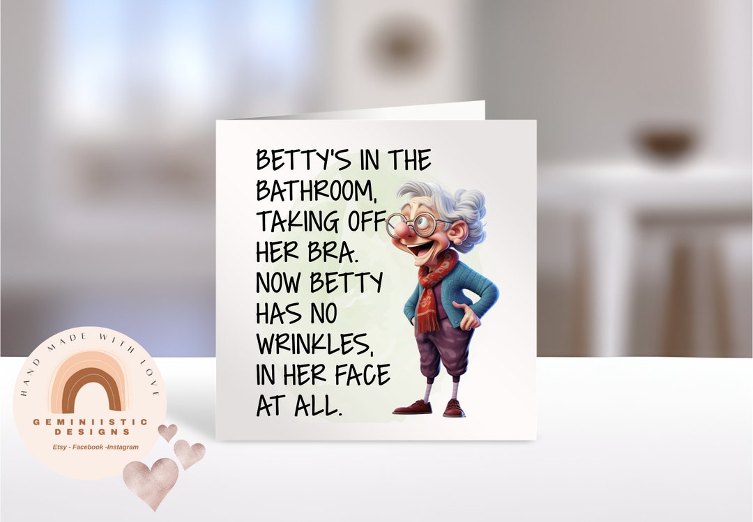 Funny Old Lady Birthday Card Humourus Old Ladies Card Funny - Etsy