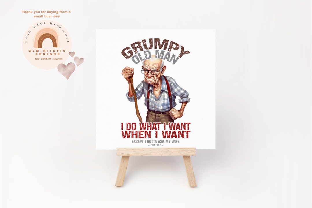 Funny & Personalised Handmade Birthday Card for Grumpy Old Men. Make ...