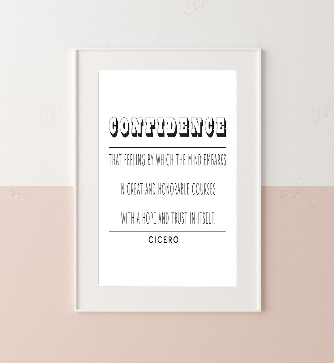 Confidence Motivational Wall Art, Home Office Inspirational Print ...