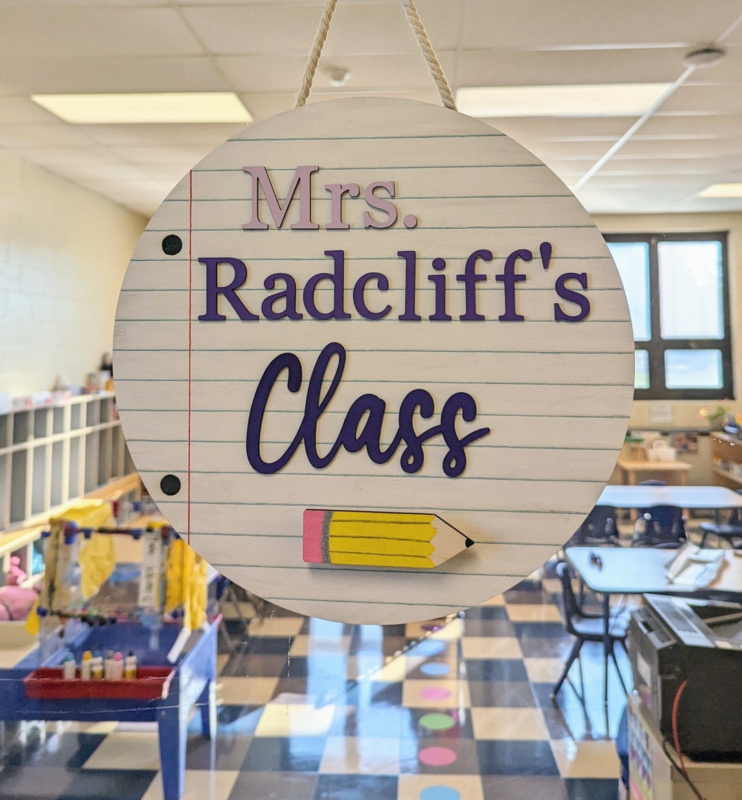 Notebook Paper Themed Teacher Sign, Signs for Classrooms, Signs for ...