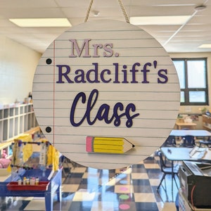 Notebook Paper Themed Teacher Sign, Signs for Classrooms, Signs for ...