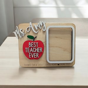 Personalized Wooden Teacher Photo Frame, Teacher Appreciation Gifts ...