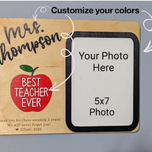 Personalized Wooden Teacher Photo Frame, Teacher Appreciation Gifts ...
