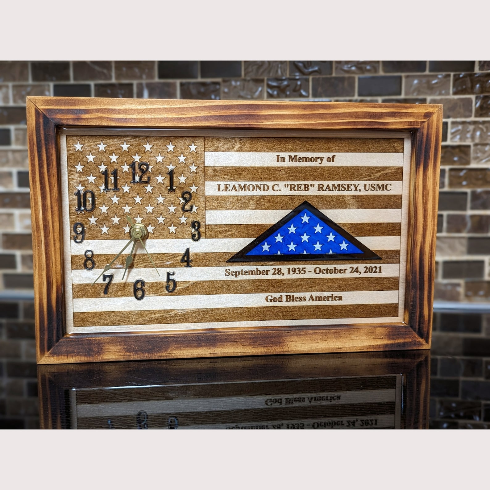 Personalized Memorial Clock, in Memory Of, Military Clock, Hanging Wall ...