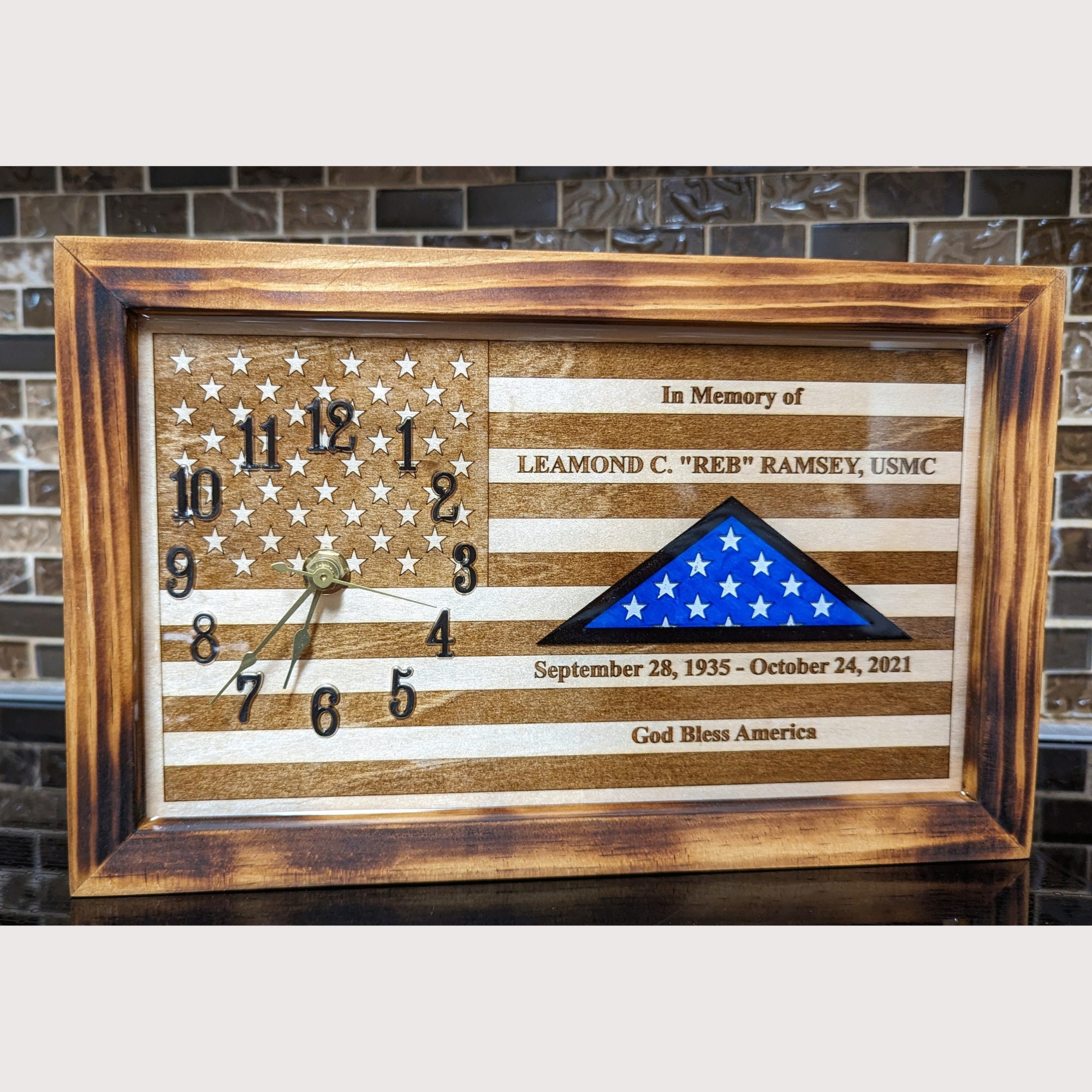 Personalized Memorial Clock in Memory Of Military Clock - Etsy