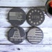 Patriotic Coaster Set, Circle Slate Coaster Set, Patriotism, Set of 4 ...