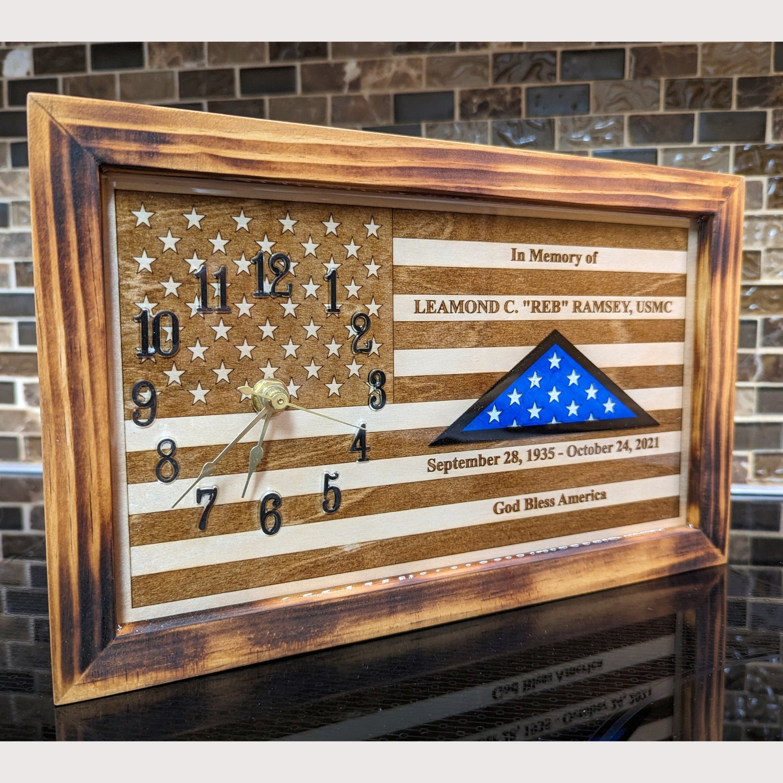 Personalized Memorial Clock in Memory Of Military Clock - Etsy