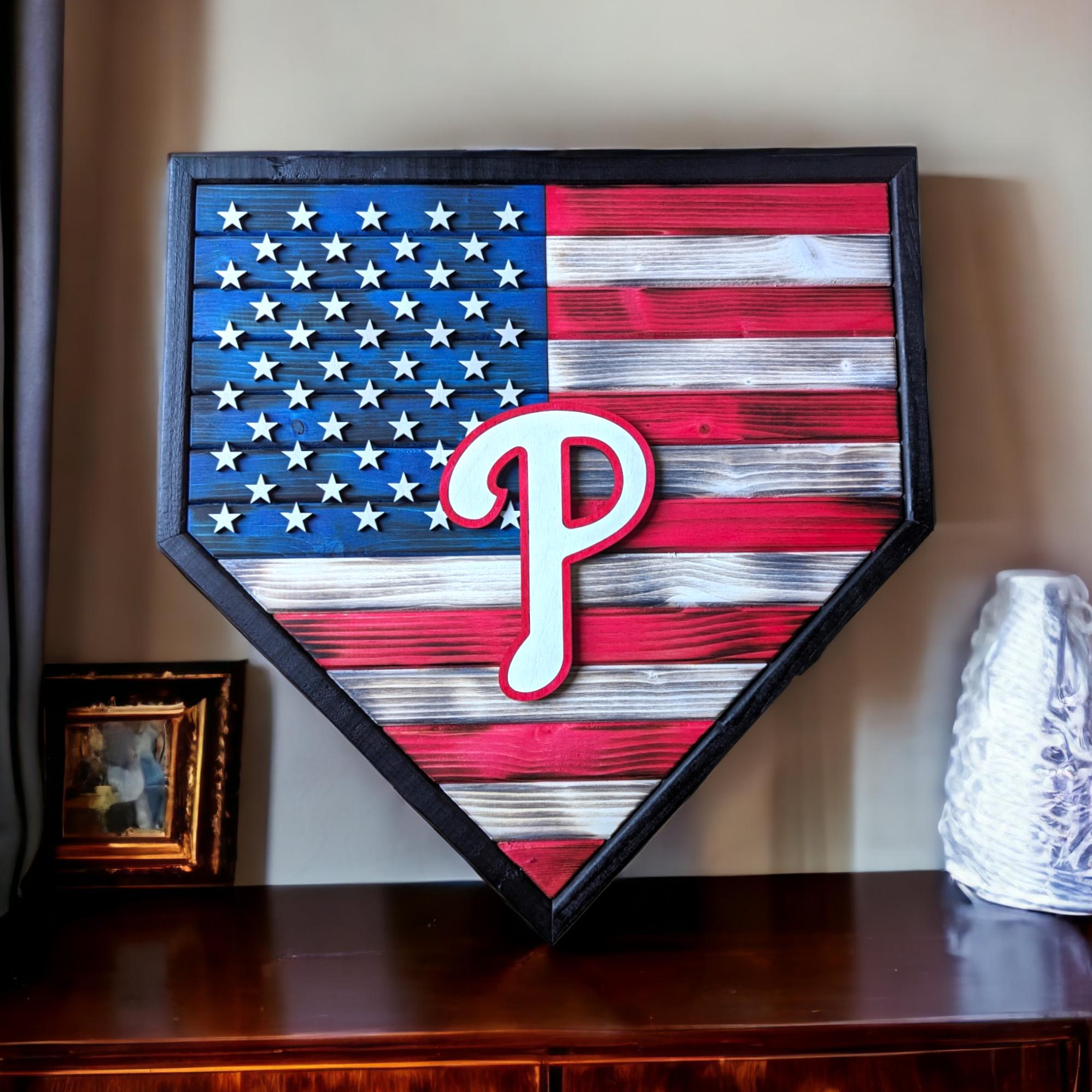 Handmade Wooden Baseball Home Plate American Flag: Team Theme Decor - Etsy
