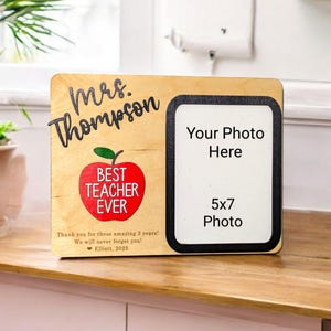 Personalized Wooden Teacher Photo Frame, Teacher Appreciation Gifts ...