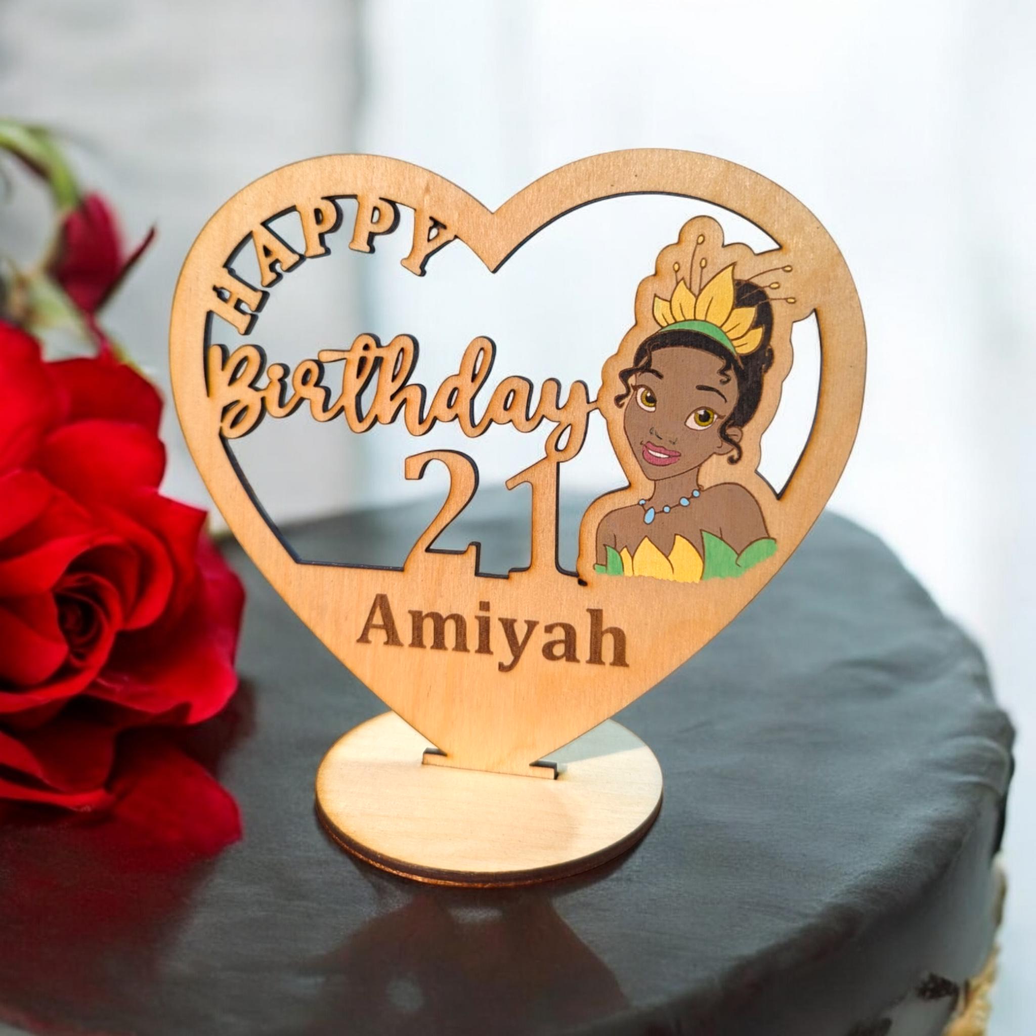 Personalized Heart Birthday Cake Topper: Wooden Keepsake Display - Etsy