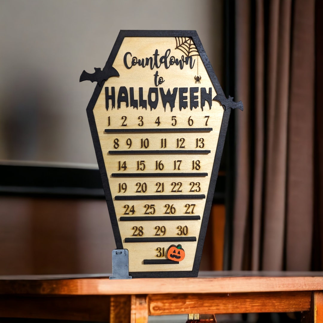 Halloween Countdown Standing Sign, Halloween Decor, Countdown Signs for ...