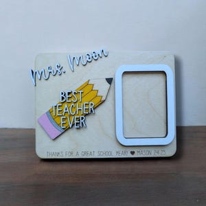 Personalized Wooden Teacher Photo Frame, Teacher Appreciation Gifts ...