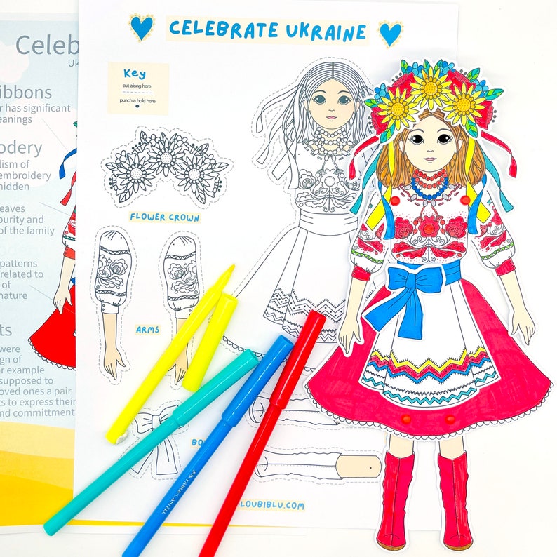 Ukrainian Folk Paper Doll, Paper Doll, Easy Kids Craft, Help Ukraine - Etsy