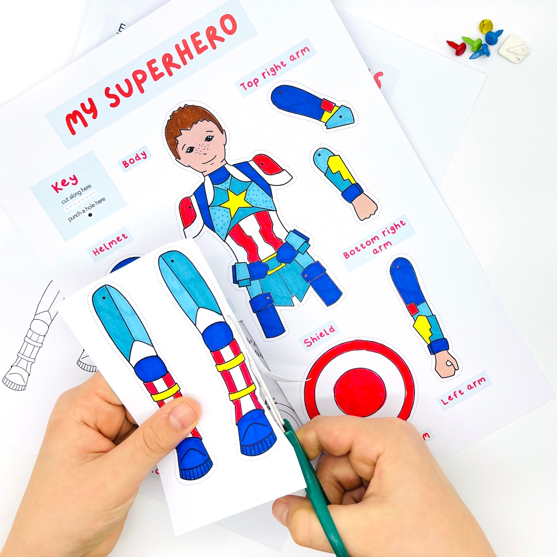 Boys Easy Printable Colouring Craft, Superhero Party Craft, Boys ...