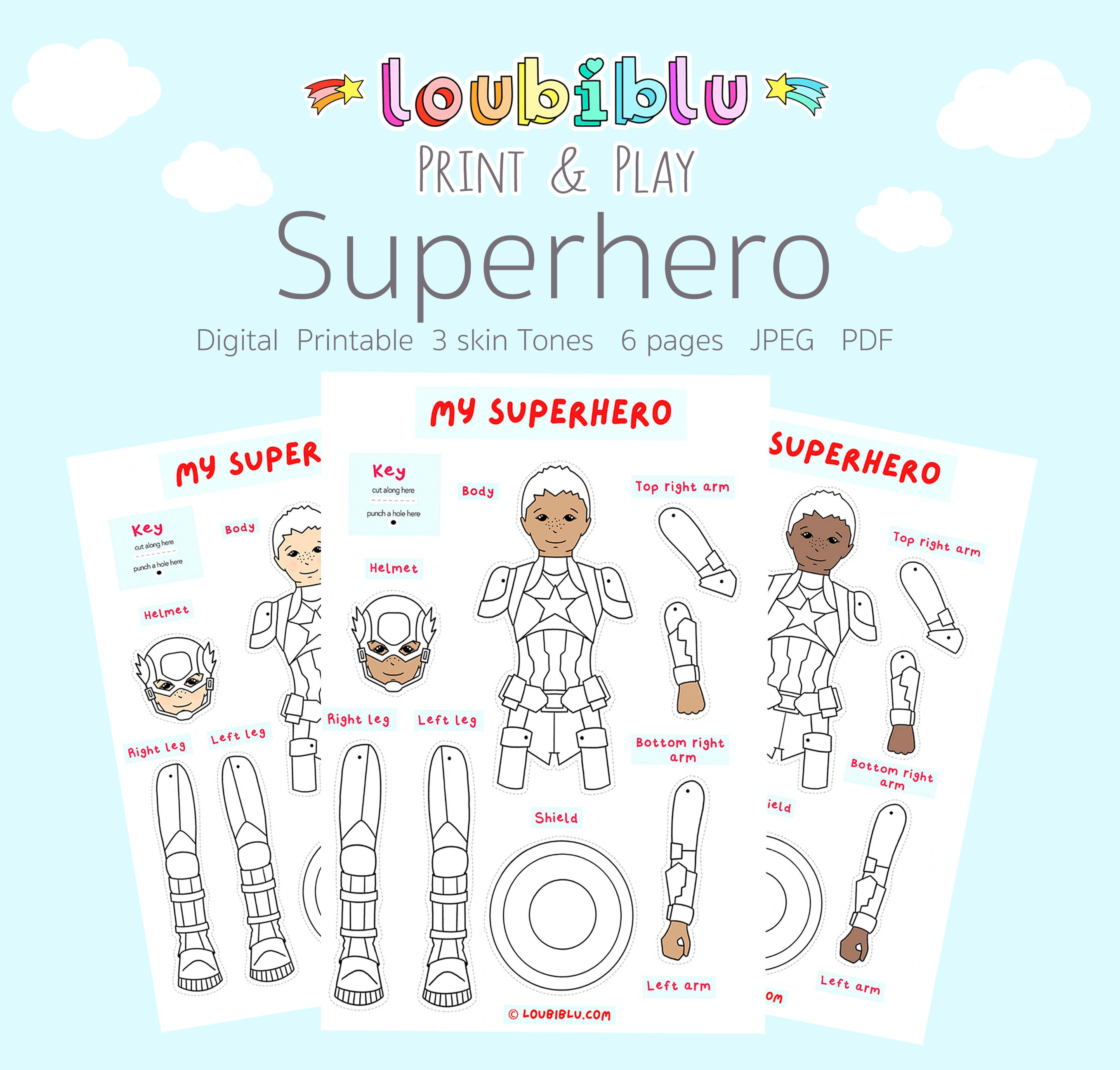 Boys Easy Printable Colouring Craft, Superhero Party Craft, Boys ...