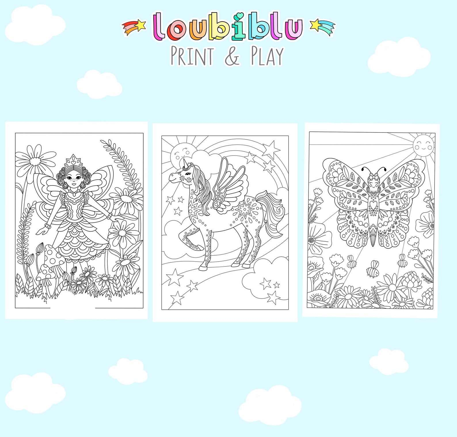 Printable Colouring Pages, Instant Download Activities, Girls Colouring ...