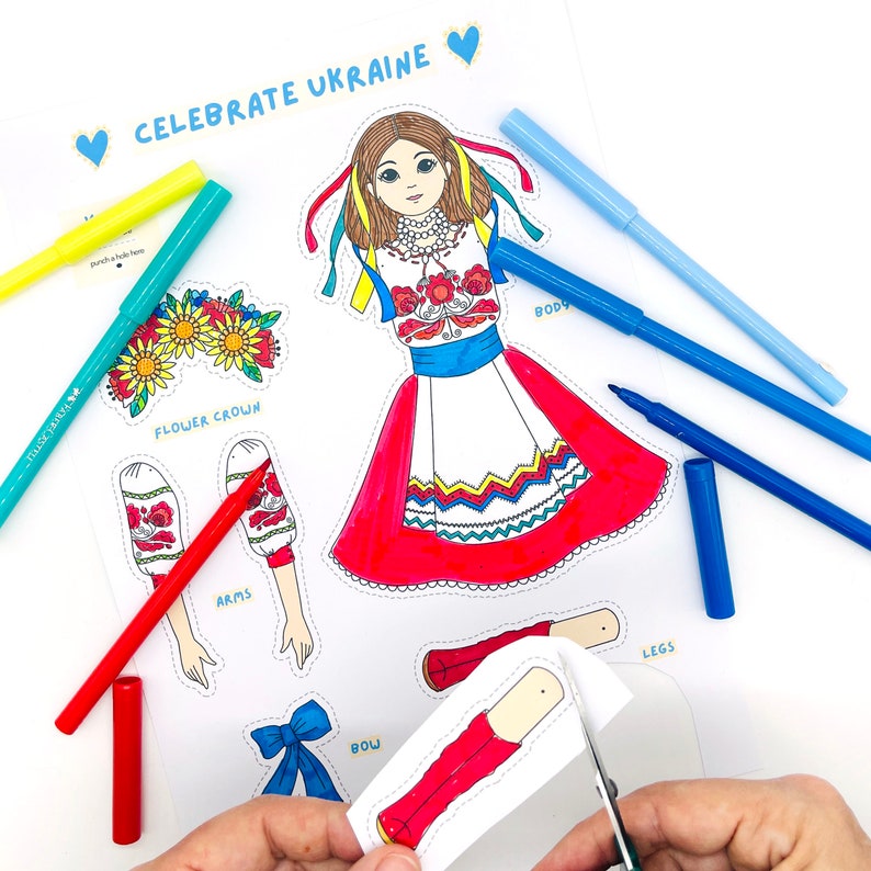 Ukrainian Folk Paper Doll, Paper Doll, Easy Kids Craft, Help Ukraine - Etsy