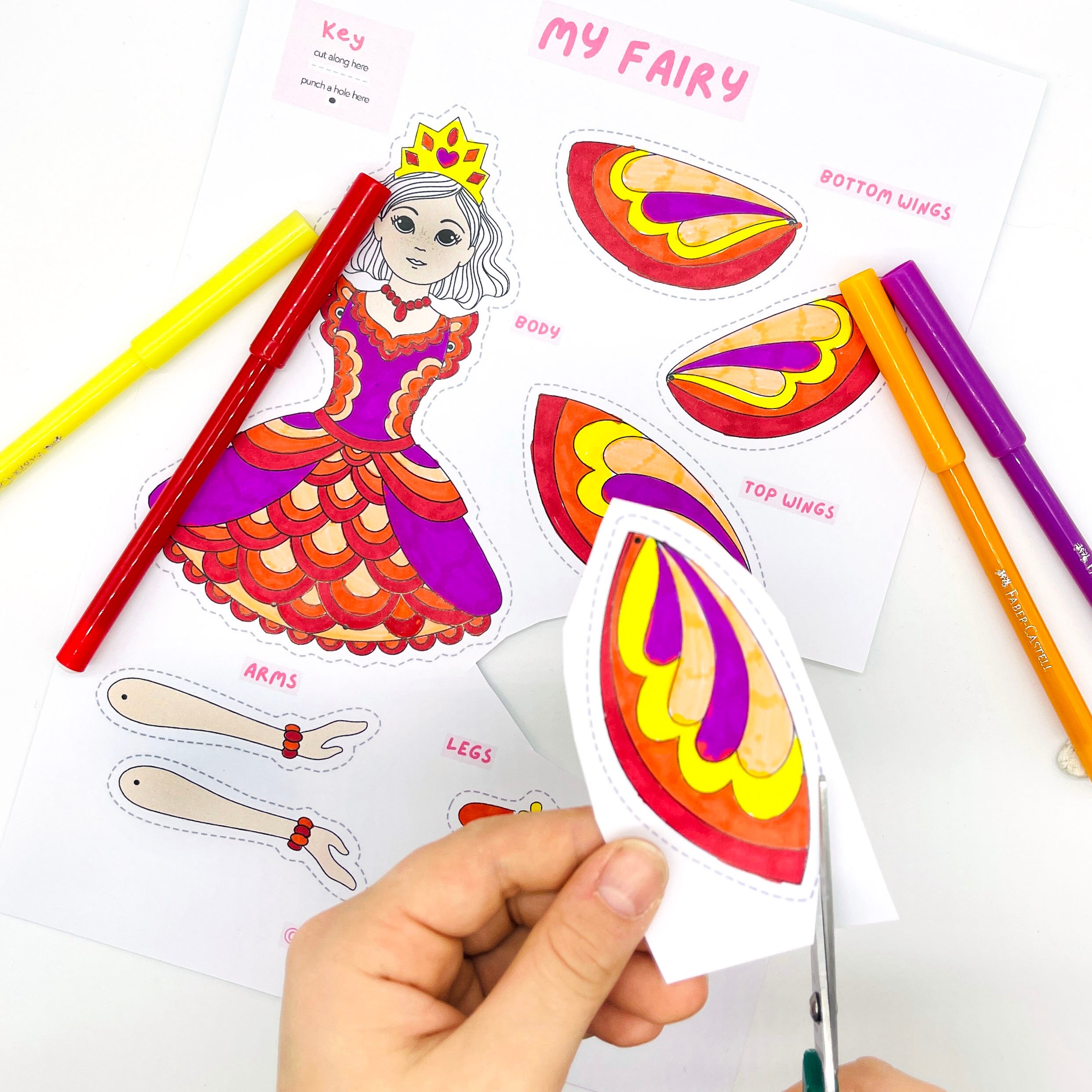 Fairy Printable Craft, Fairy Party Activity, Girls Colouring Page ...