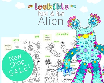 Alien Paper Doll - Etsy
