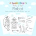 Boys Easy Printable Colouring Craft, Robot Craft Printable, Paper Doll ...