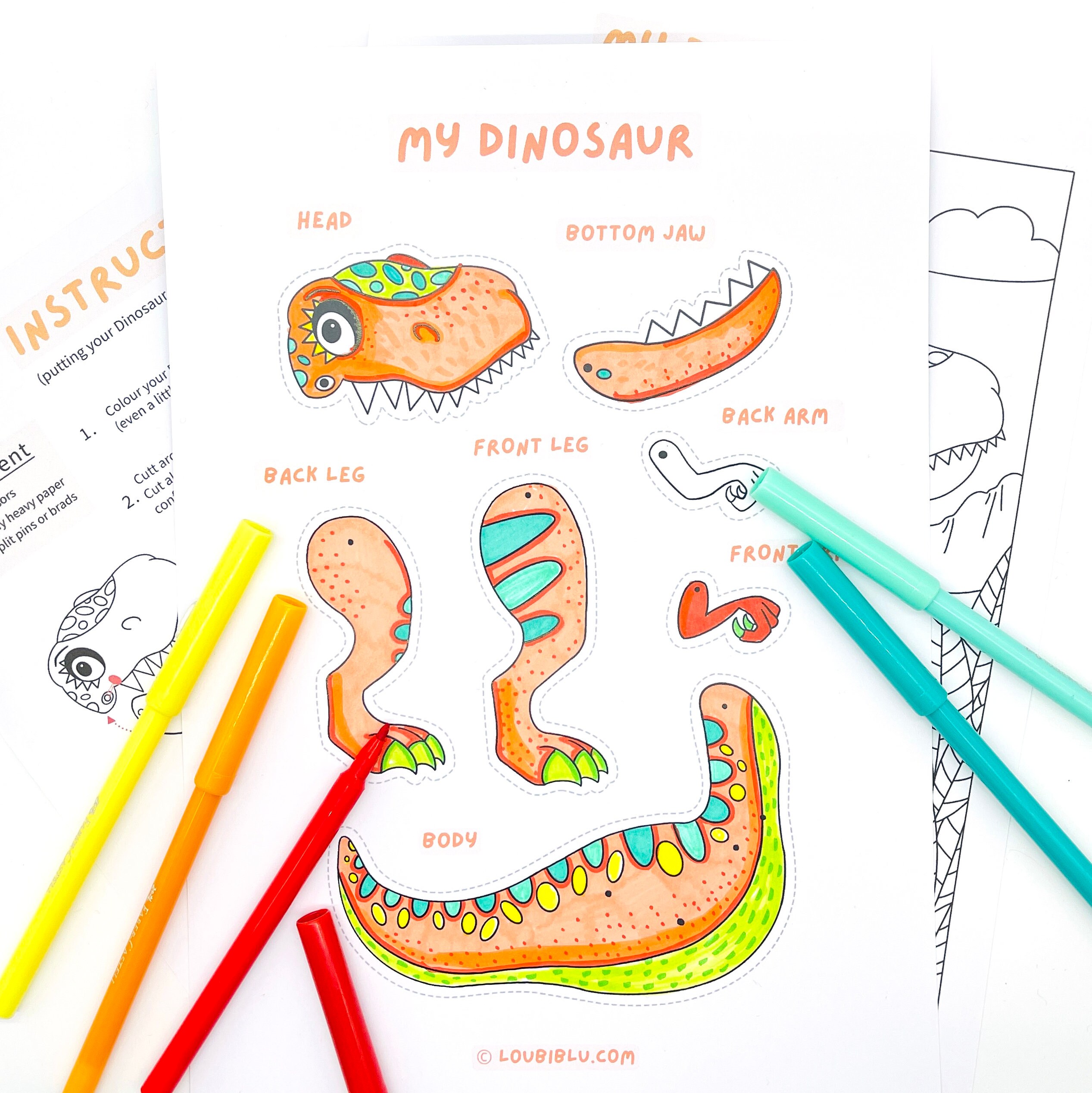 Dinosaur Craft Activity for Kids, Dinosaur Printable Craft, Boys ...