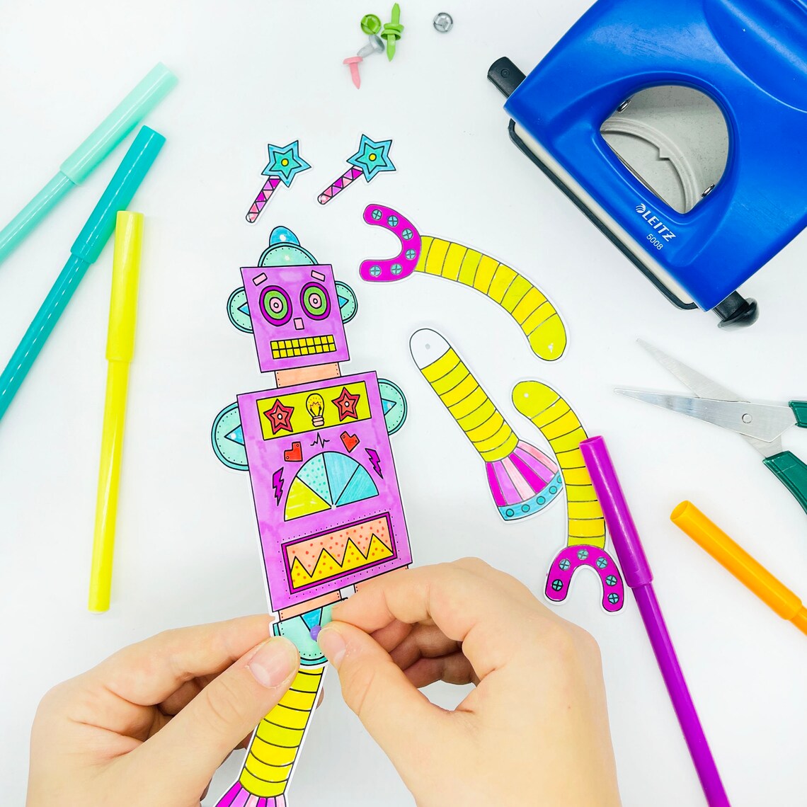 Boys Easy Printable Colouring Craft, Robot Craft Printable, Paper Doll ...