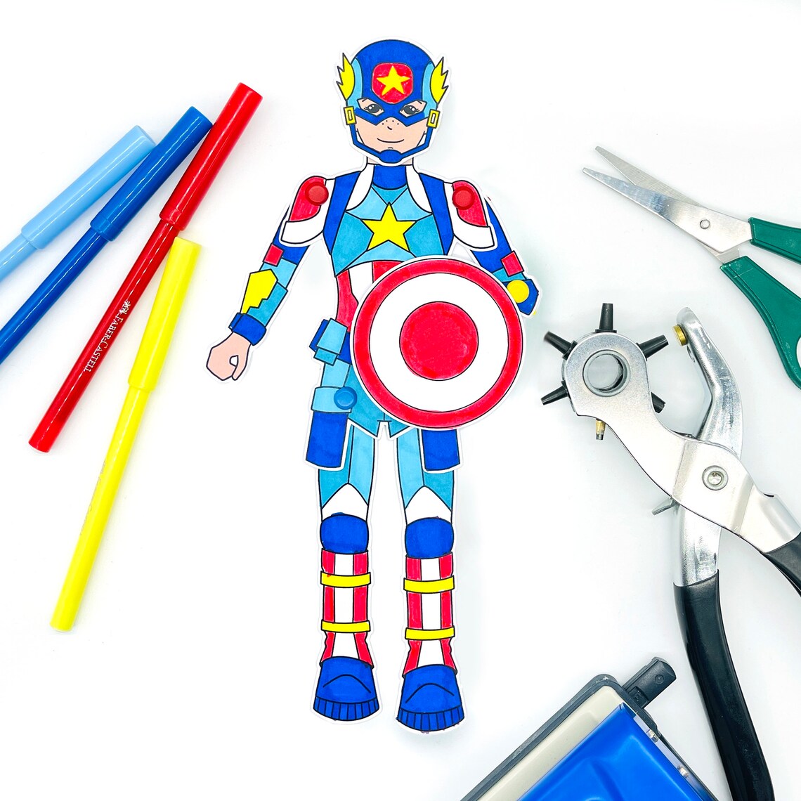 Boys Easy Printable Colouring Craft, Superhero Party Craft, Boys ...