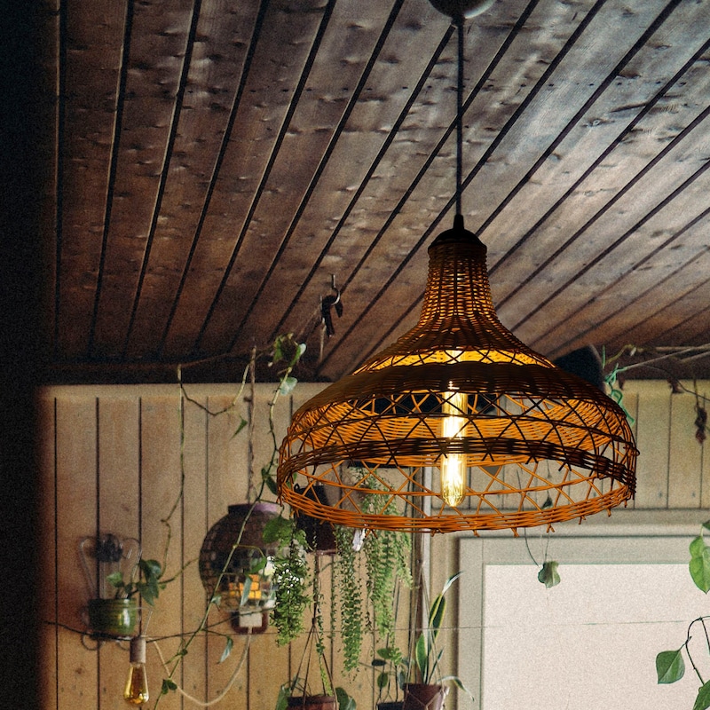 Rattan Chandelier - Etsy